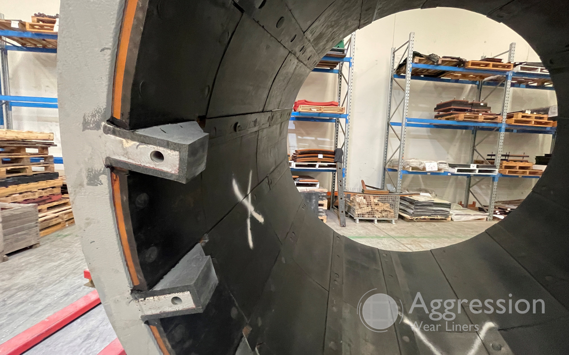 Aggression Liner fabricated and installed in a conical Trunnion for ...